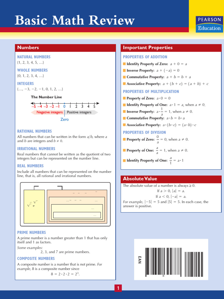 Basic Math Review Card - Unlocked | PDF | Fraction (Mathematics) | Geometry
