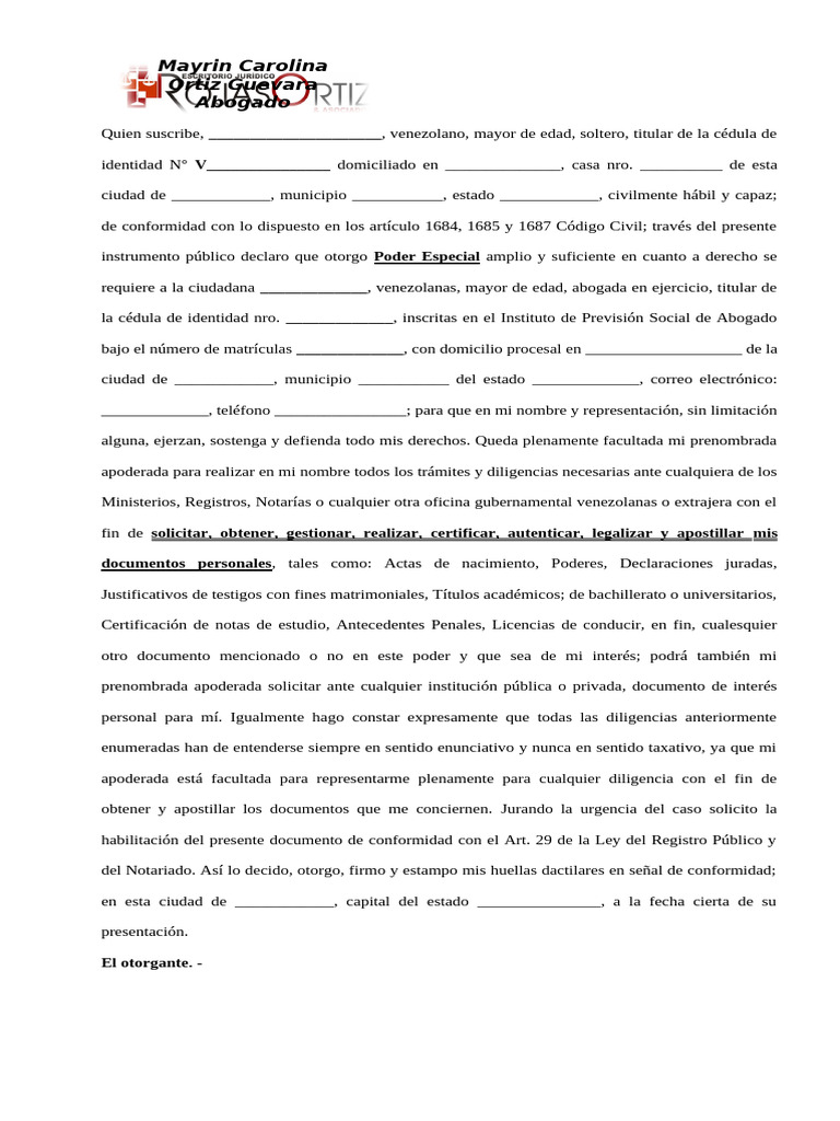 Poder Especial (Apostilla) | PDF | Justicia | Crimen y violencia