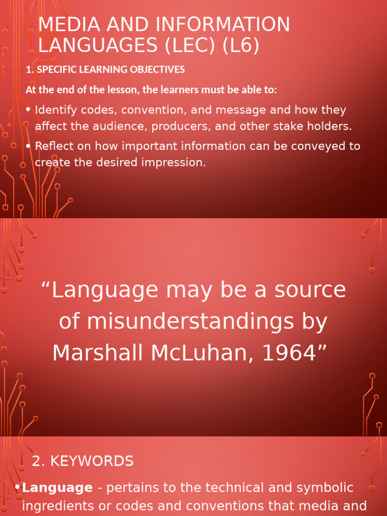 L6 Media and Information Languages (L6) Lec | PDF | Information | Symbols
