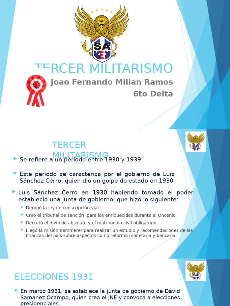 Tercer Militarismo en Perú (1930-1939) | PDF | Gobierno | Perú