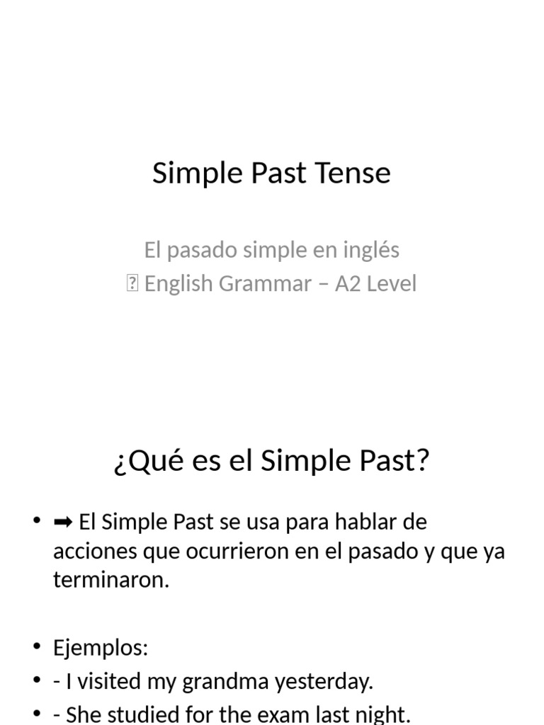 Simple Past Presentation | PDF