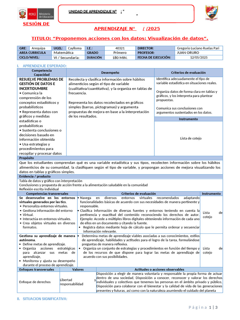 Unidad 2 Semana 4 Sesion 1 | PDF | Aprendizaje | Estadísticas