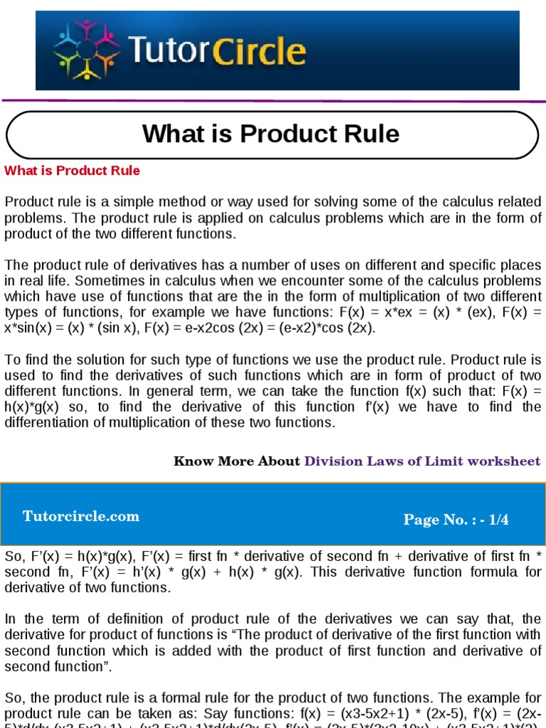 What Is Product Rule | PDF | Derivative | Rates
