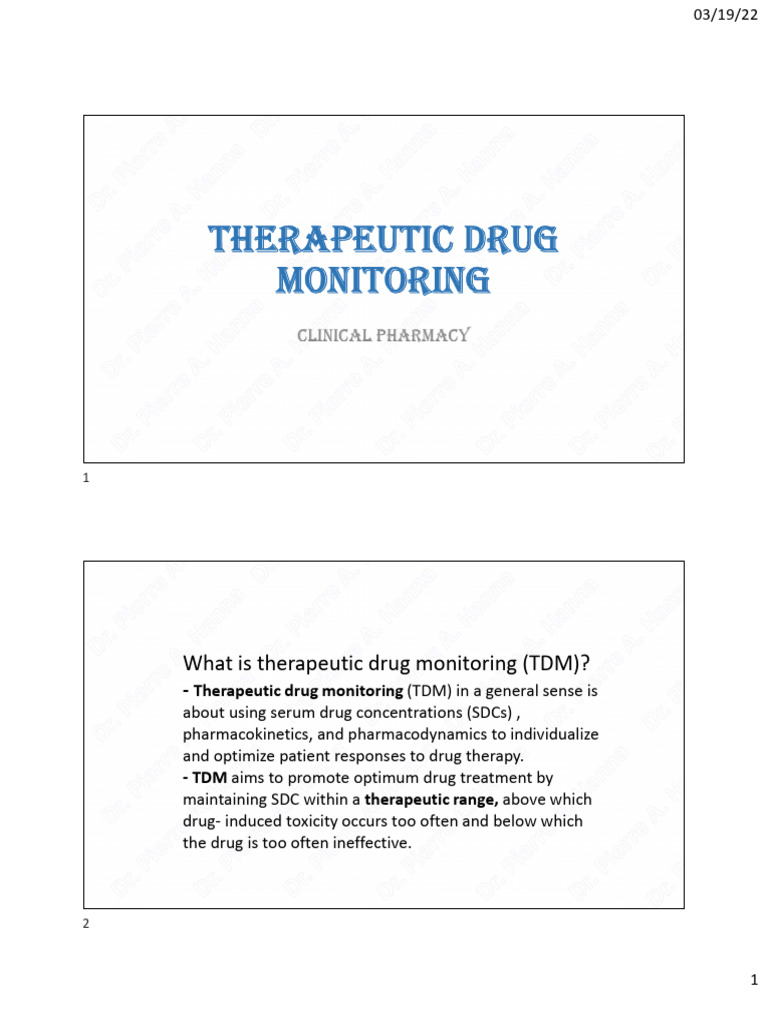 Therapeutic Drug Monitoring | PDF