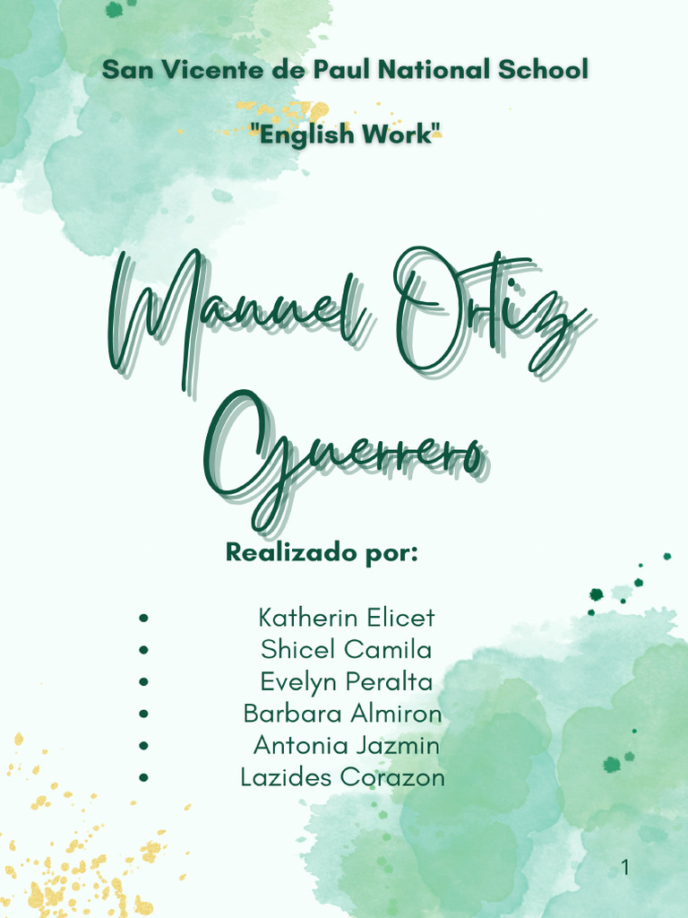 Documento A4 Portada Proyecto de Ingles | PDF