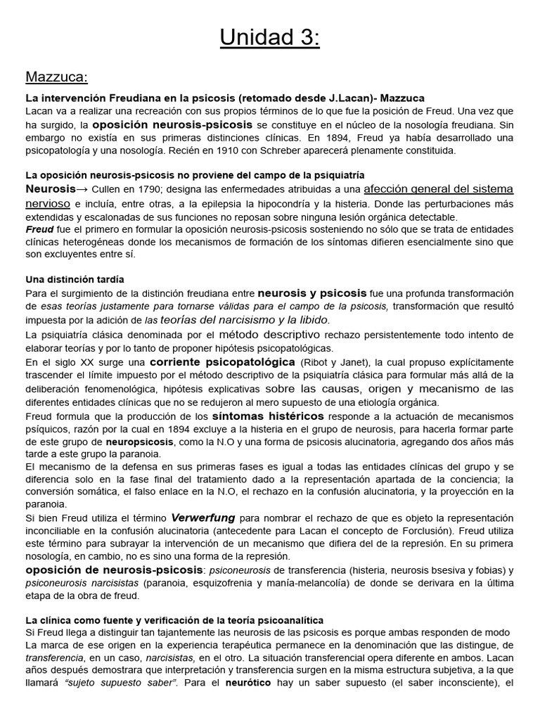 Resumen Corto U3 | PDF | Psicosis | Engaño