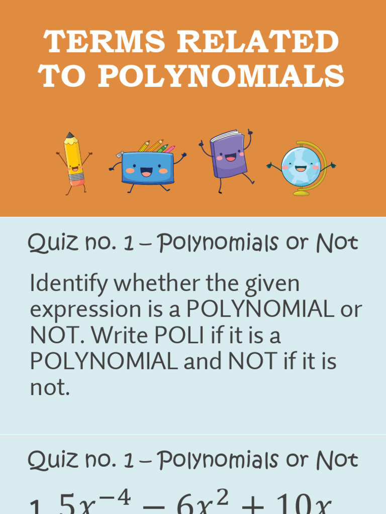 Lesson 2.2 - Terms Related To Polynomials | PDF | Polynomial | Algorithms