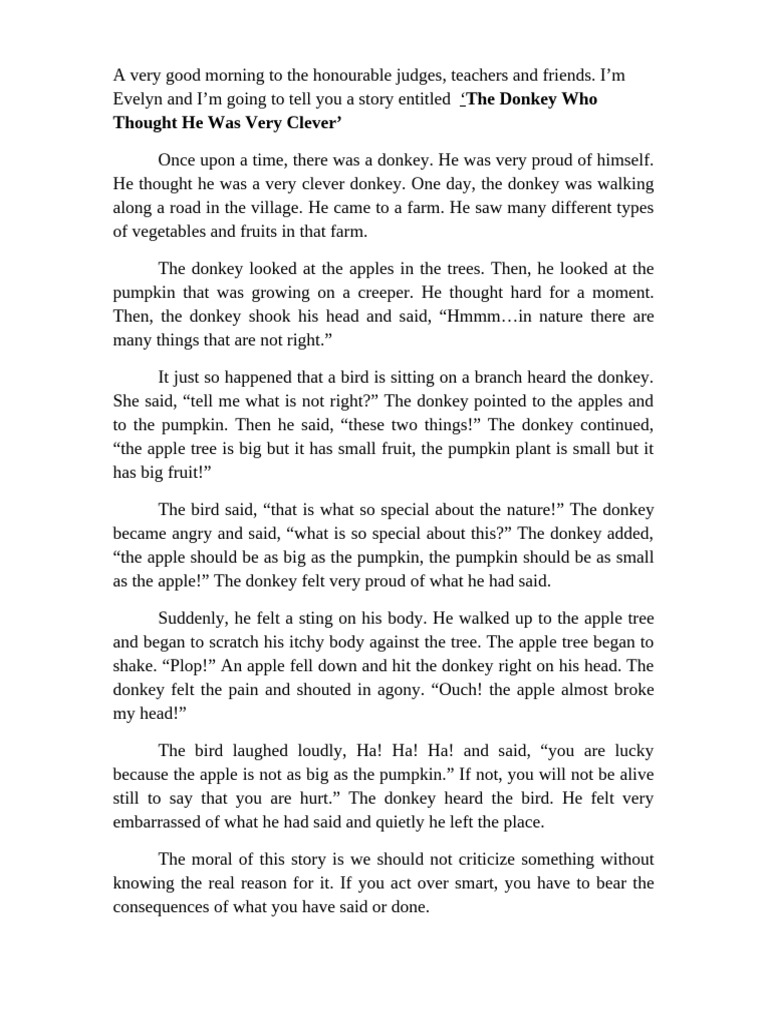 The Clever Donkey's Lesson | PDF