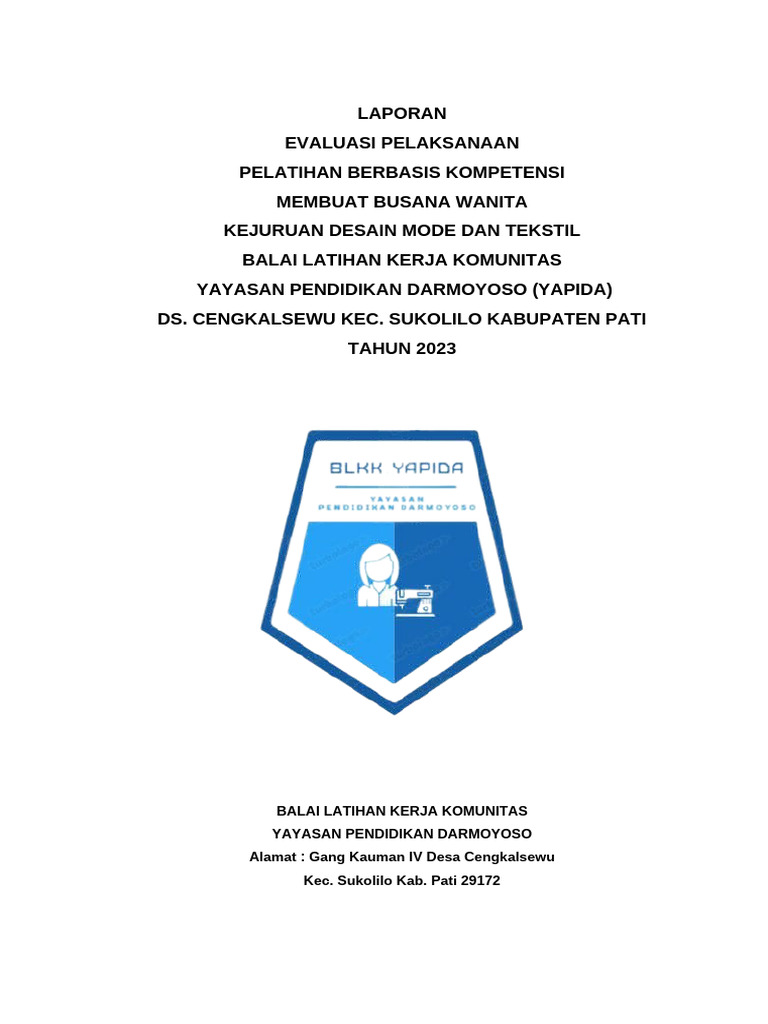 Laporan Evaluasi Pelatihan - Hasil Analisis - BLKK Yapida | PDF