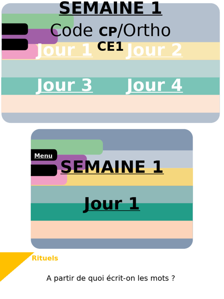 Semaine 01 Code Cp Ortho Ce1 | PDF | Orthographie | Graphèmes
