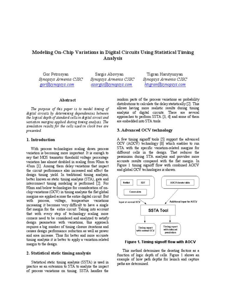 On-Chip Variation Modeling in Digital Circuits | PDF | Electronic ...