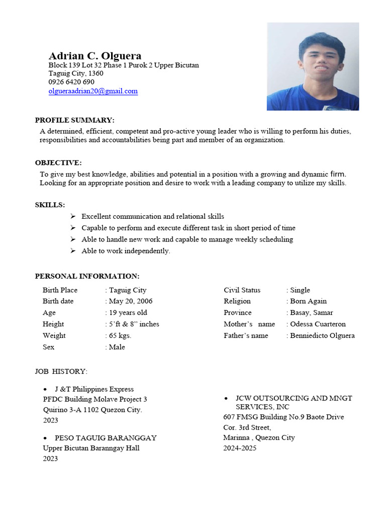 Adrian Olguera - Resume Final | PDF | Communication