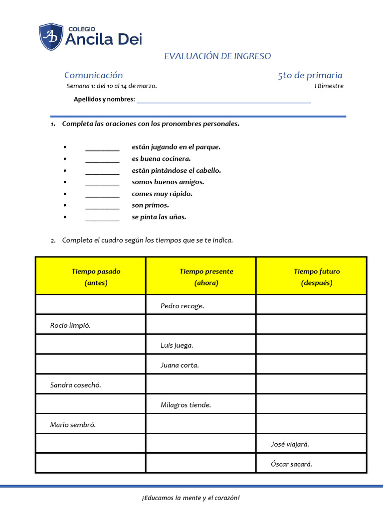Evaluación de Comunicación 5to Primaria | PDF | Burro