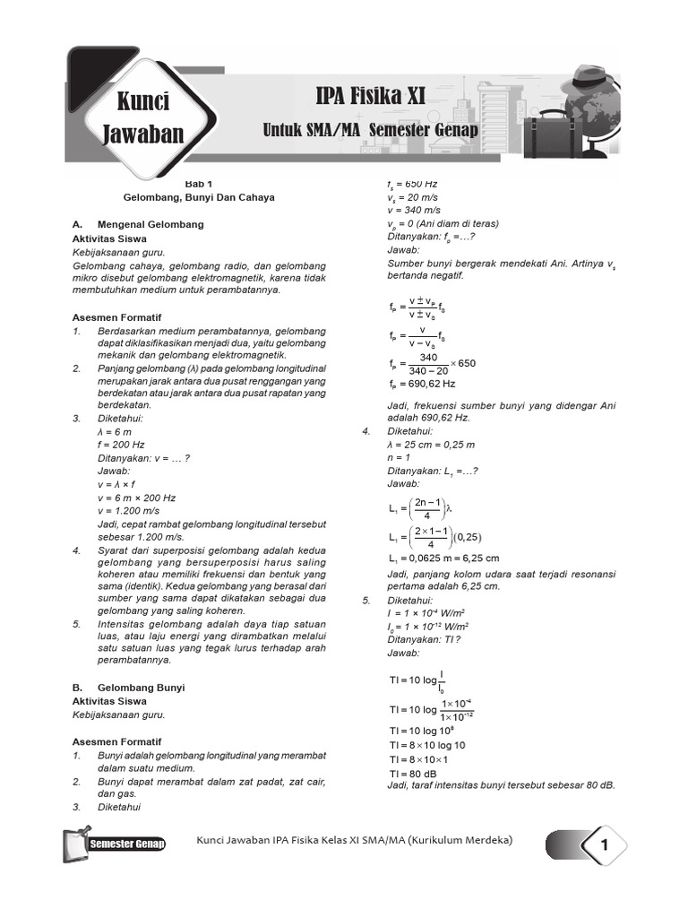 Kunci IPA Fisika 11 Genap Merdeka | PDF