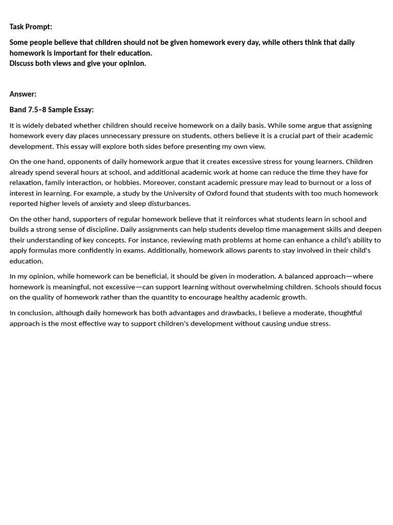 Writing Task-2 Model Question Answers | PDF