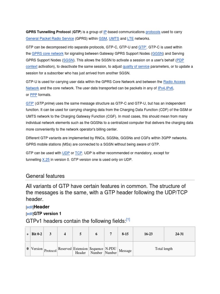 Gtp-U & GTP-C | PDF | Media Technology | Communication