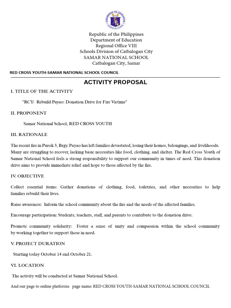 Sample Template For An Activity Proposal | PDF
