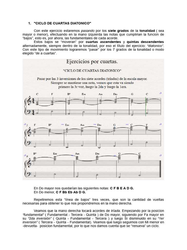 Ciclo de Cuartas Diatonico | PDF | Acorde (Música) | Intervalo (música)