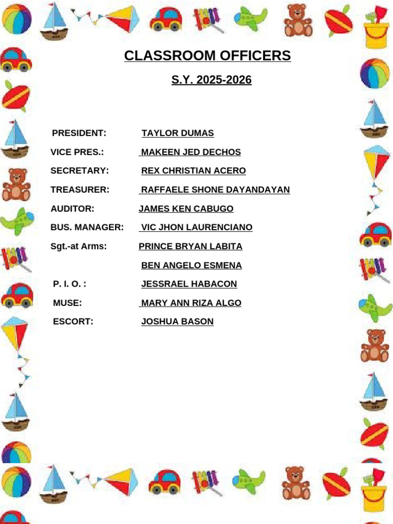 Classroom Officers Docx2016 | PDF
