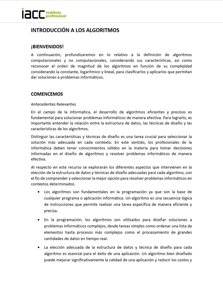 s1 Notas Profundizacion Acc Etgdt1303 | PDF | Algoritmos | Informática