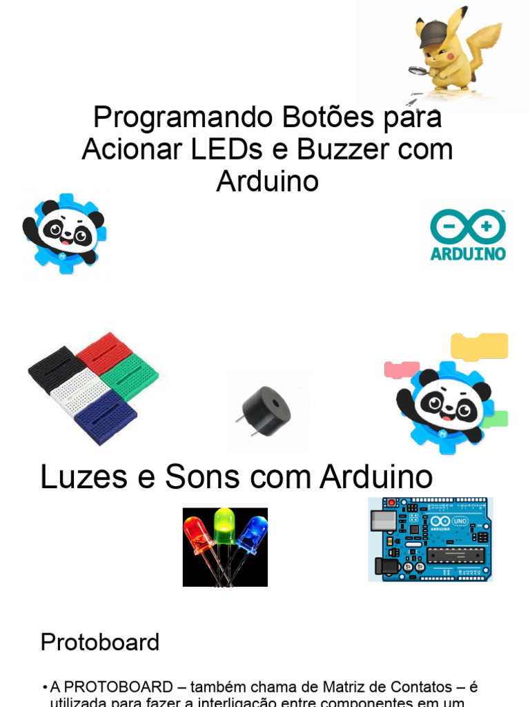 Aula06 - Programando Botões para Acionar LEDs e Buzzer Com Arduino v2 | PDF | Diodo emissor de ...