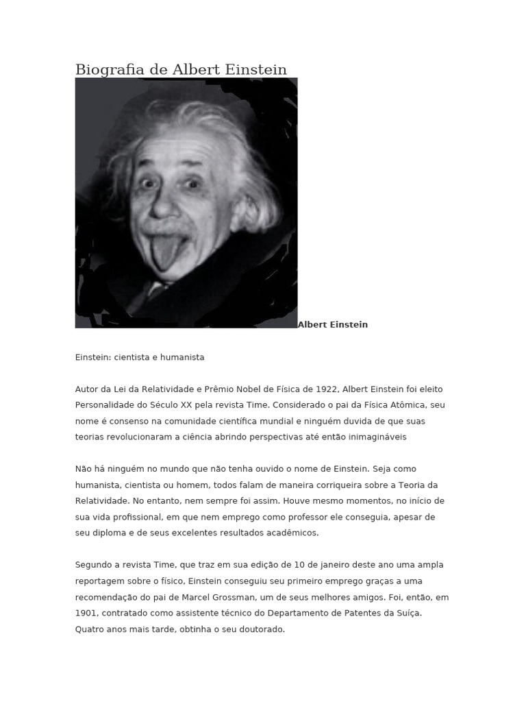 Biografia de Albert Einstein | PDF | Albert Einstein | Física