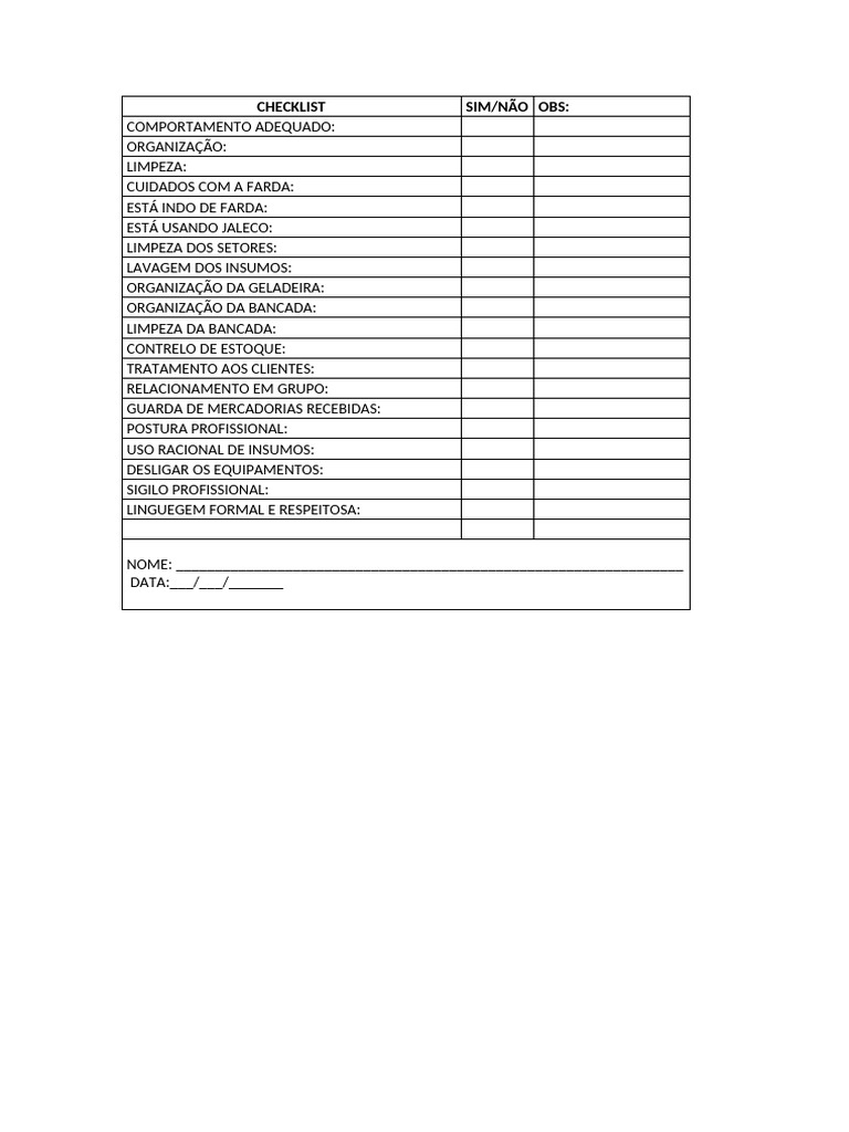 Checklist Completo para Lav e Cli | PDF