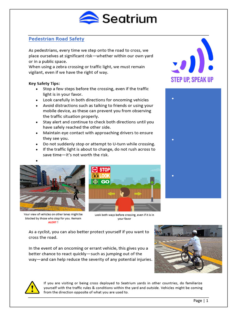Seatrium HSE Weekly REV - 2025 Week 26 Pedestrian Road Safety HSE Memo ...