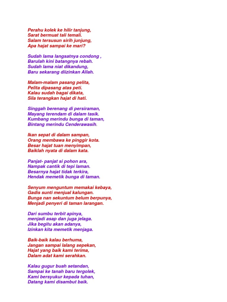 Pantun Tunang 1 | PDF