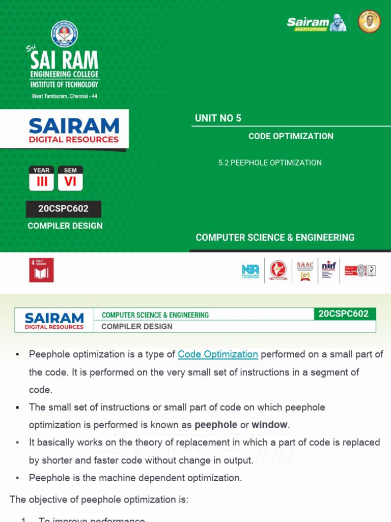 Peephole Optimization | PDF