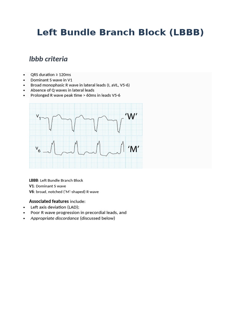 Left Bundle Branch Block | PDF | Electrocardiography | Cardiovascular ...