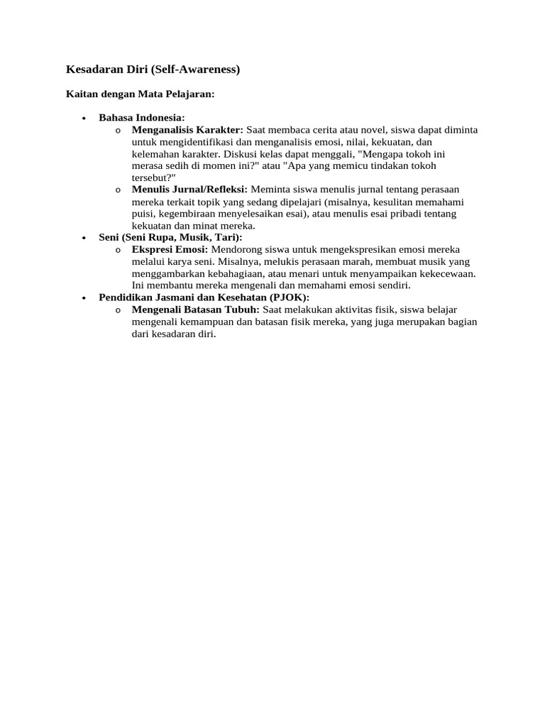 Kesadaran Diri (Self-Awareness) | PDF