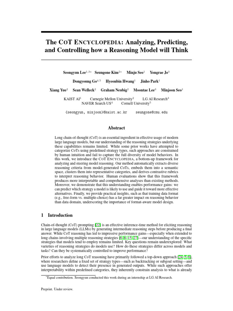 COT Encyclopedia: Enhancing Model Reasoning | PDF | Reason | Benchmarking