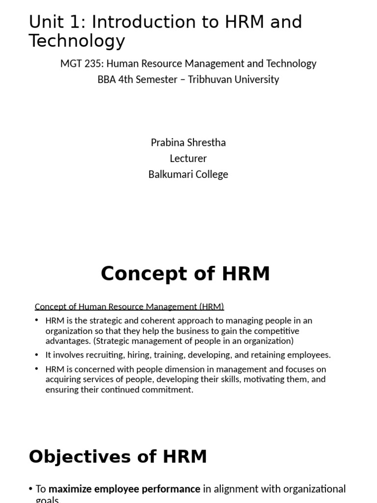 HRM and Technology Overview for Students | PDF | Human Resource ...