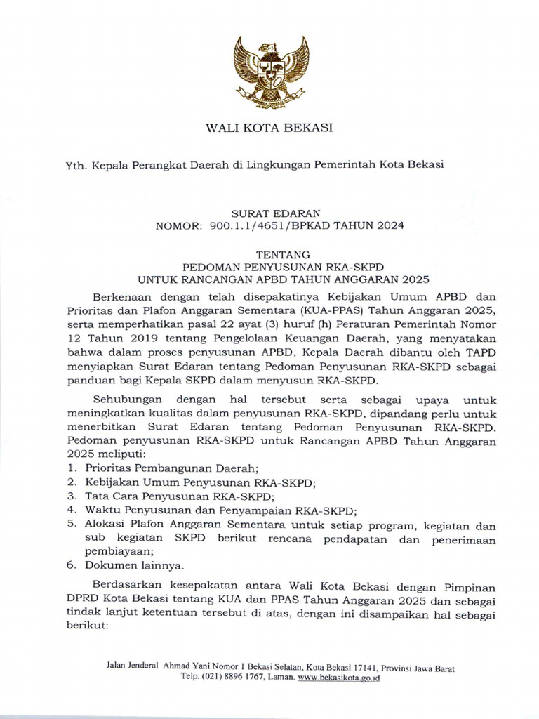 Se 2025 Penyusunan Rka | PDF