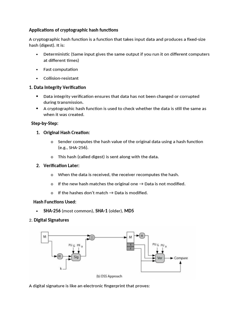Applications of Cryptographic Hash Functions | PDF | Password | Cryptography