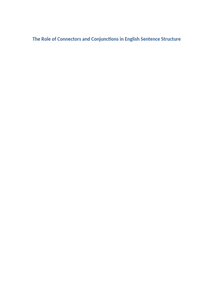 Understanding Conjunctions and Connectors | PDF | Sentence (Linguistics ...