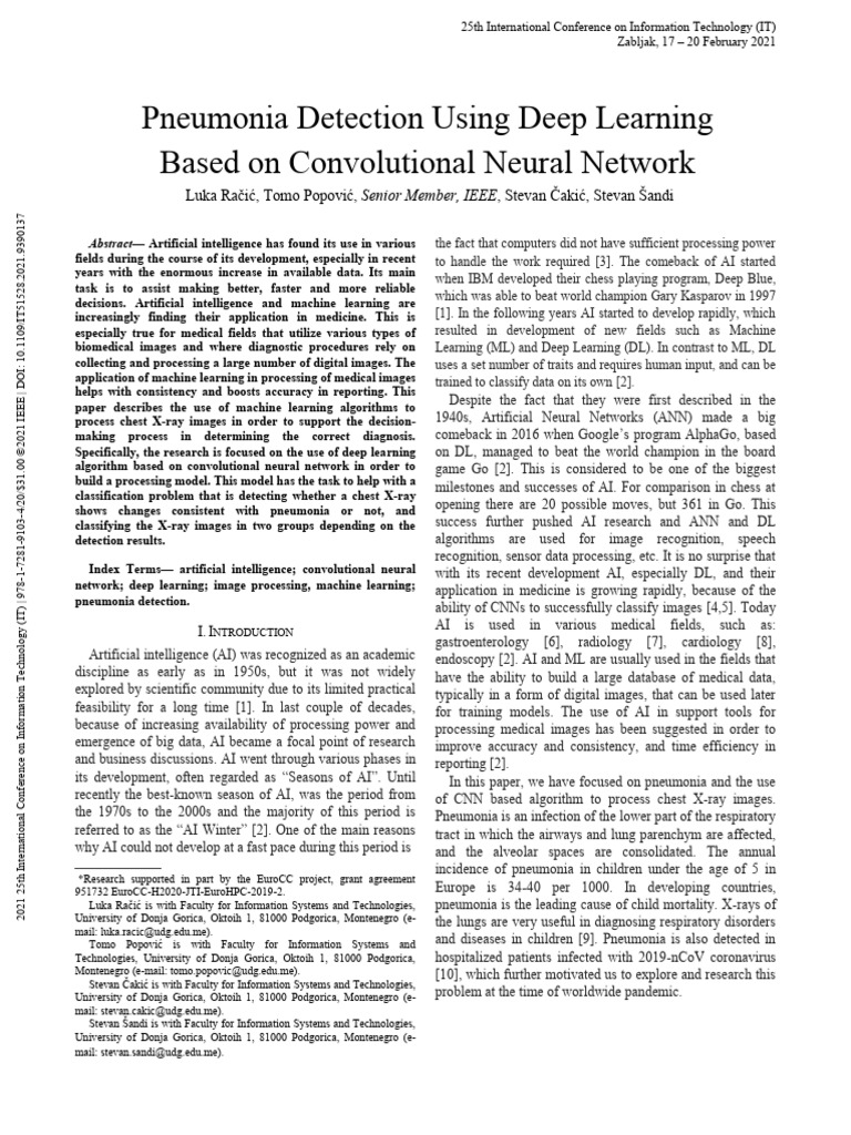 Pneumonia Detection via Deep Learning | PDF | Machine Learning ...