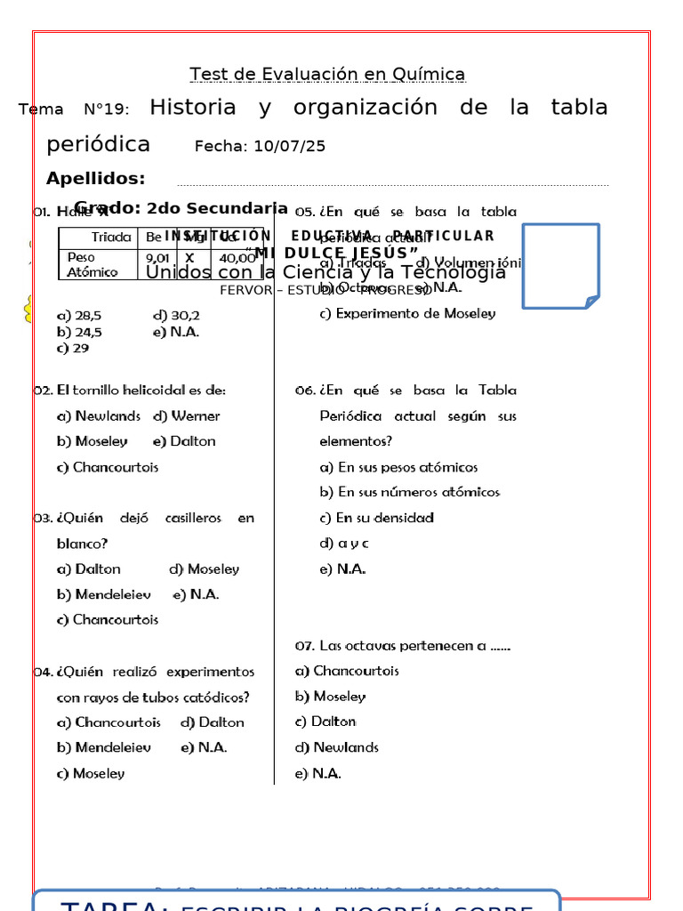 F19 2do Sec Quim | PDF