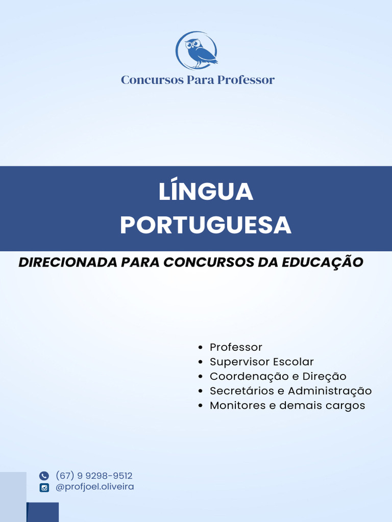 Lingua Portuguesa para Concursos Da Educacao Atualizado 2025 | PDF | Direitos Autorais ...