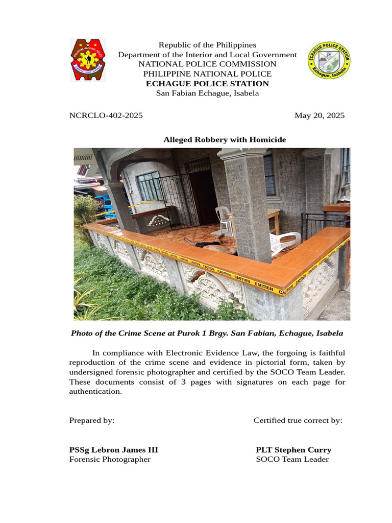 D-7 - Copies of Photograph and Sketch of The Crime Scene | PDF