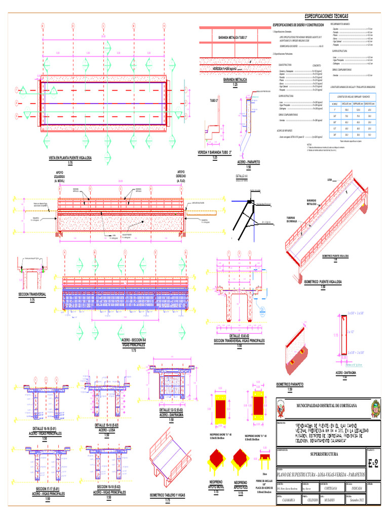 E 1 Puente Viga Losa 1 Via 20m Superestructura Pdf