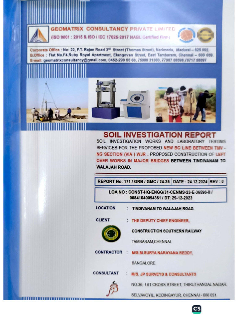 Bore Log Report 68074 Bridge | PDF