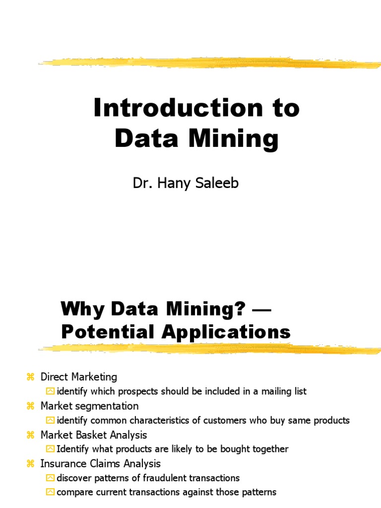Introduction to Data Mining and Its Potential Applications | PDF | Data Mining | Databases