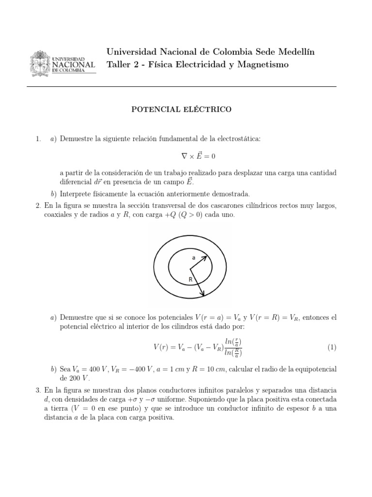 Taller 3-Fem | PDF | Electricidad | Cantidades fisicas