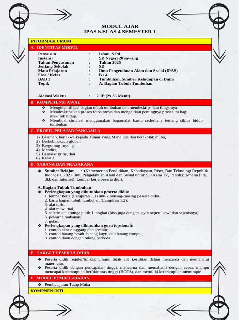 Pengamatan Seledri dan Bunga Kelas 4 | PDF