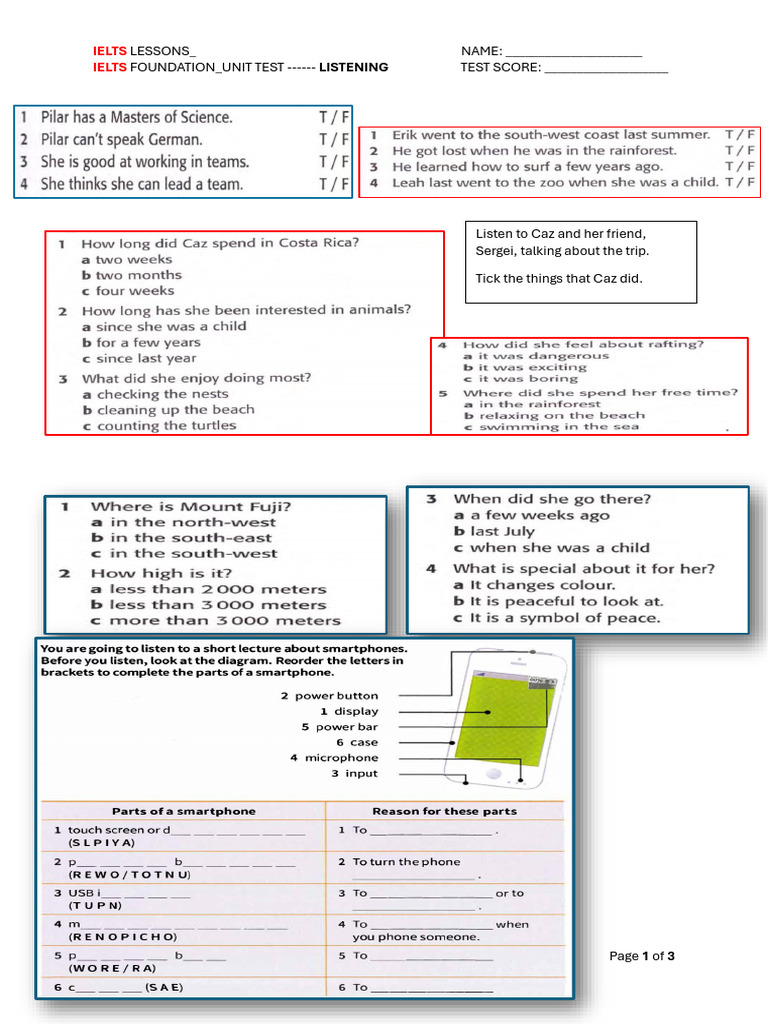 IELTS Listening Test Practice Unit | PDF