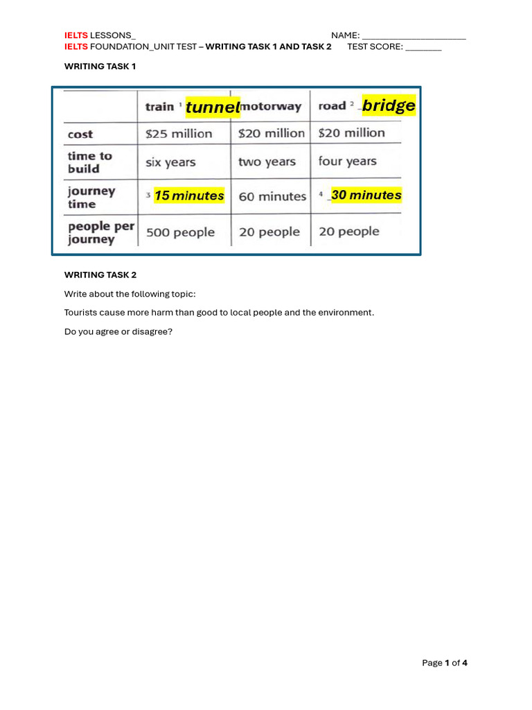 Writing Task 1 and Task 2 | PDF