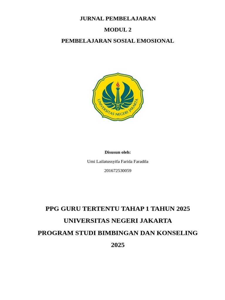 Jurnal Pembelajaran Modul 2 Pembelajaran Sosial Emosional | PDF