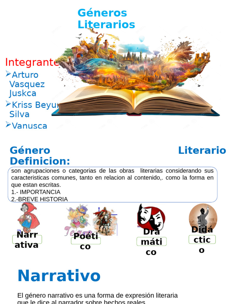 Tipos de Géneros Literarios: Definición y Características | PDF